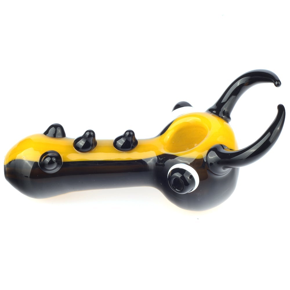 Stag Beetle Heady Themed Glass Spoon Pipe - Puffing Bird Australia